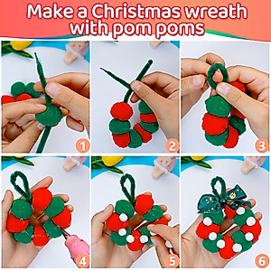 Iooleem Multi-Color Pom Poms, 300pcs 1inch, Pom Poms for Arts and Crafts, Pom Pom Balls, Craft Pom Poms.