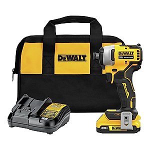 Dewalt DCF809D1 20V MAX ATOMIC Brushless Compact Lithium-Ion 1/4 in. Cordless Impact Drill Driver Kit (2 Ah)