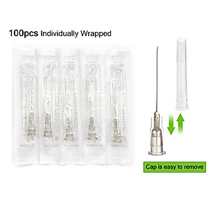 100Pack 27Ga 1.5 inch Luer Lock Lab Dispensing Accessories for Measuring,Refilling Inks