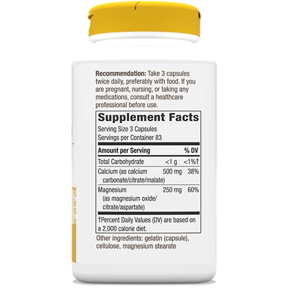 Nature's Way Calcium & Magnesium Mineral Complex, Supports Bone Health*, 750 mg per serving, 250 Capsules