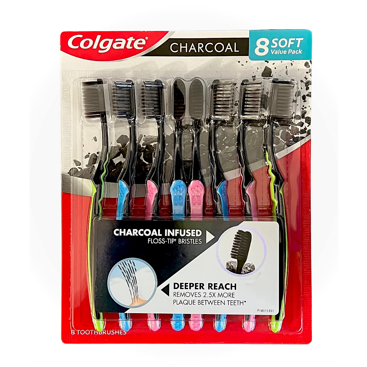 Colgate Charcoal Infused Floss-Tip Slim Soft Toothbrush (8 Pk.)