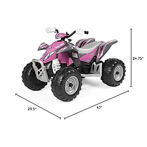 Peg Perego Polaris Outlaw Pink Power 12 Volt Ride on Quad