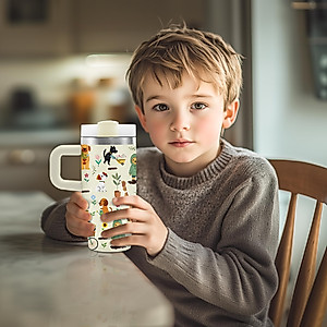 Funny Dog Gifts for Kids, Cute Dog Tumbler with Handle and Straw for Kids 14 oz, Dog Lover Gifts for Toddlers, Best Dog Themed Gifts, Birthday Gifts for Puppy Dog Owner Boys Girls