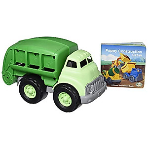 Green Toys Recycling Truck & Board Book, Green - Pretend Play, Motor Skills, Reading, Kids Toy Vehicle. No BPA, phthalates, PVC. Dishwasher Safe, Recycled Plastic, Made in USA.