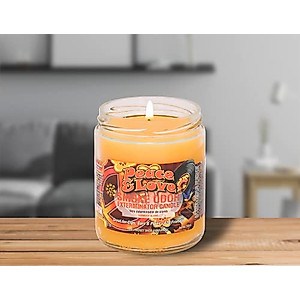 Smoke Odor Exterminator 13oz Jar Candles (Peace & Love, 3) Set of Three Candles.