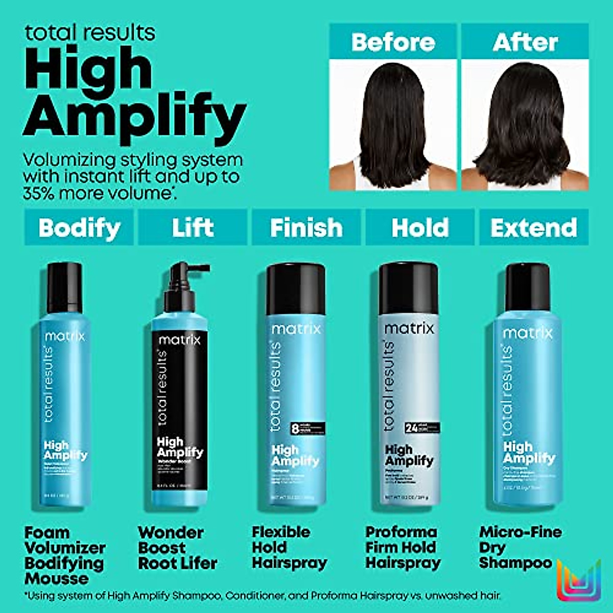 Matrix Total Results High Amplify Flexible Hold Hairspray | Creates All Over Volume & Enhances Shine | For Fine Hair | 10.2 Oz