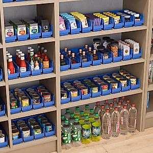 Akro-Mils 30120 Plastic Nesting Shelf Bin Box, (12-Inch x 4-Inch x 4-Inch), Blue, (24-Pack)