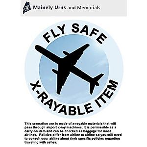 TSA Approved Fly-Safe and Temporary Travel Cremation Urn Kit for Human Ashes - Airline Friendly - 200 Cubic Inch Capacity - Airline-Ready Green Plastic Urn with Included Travel Box