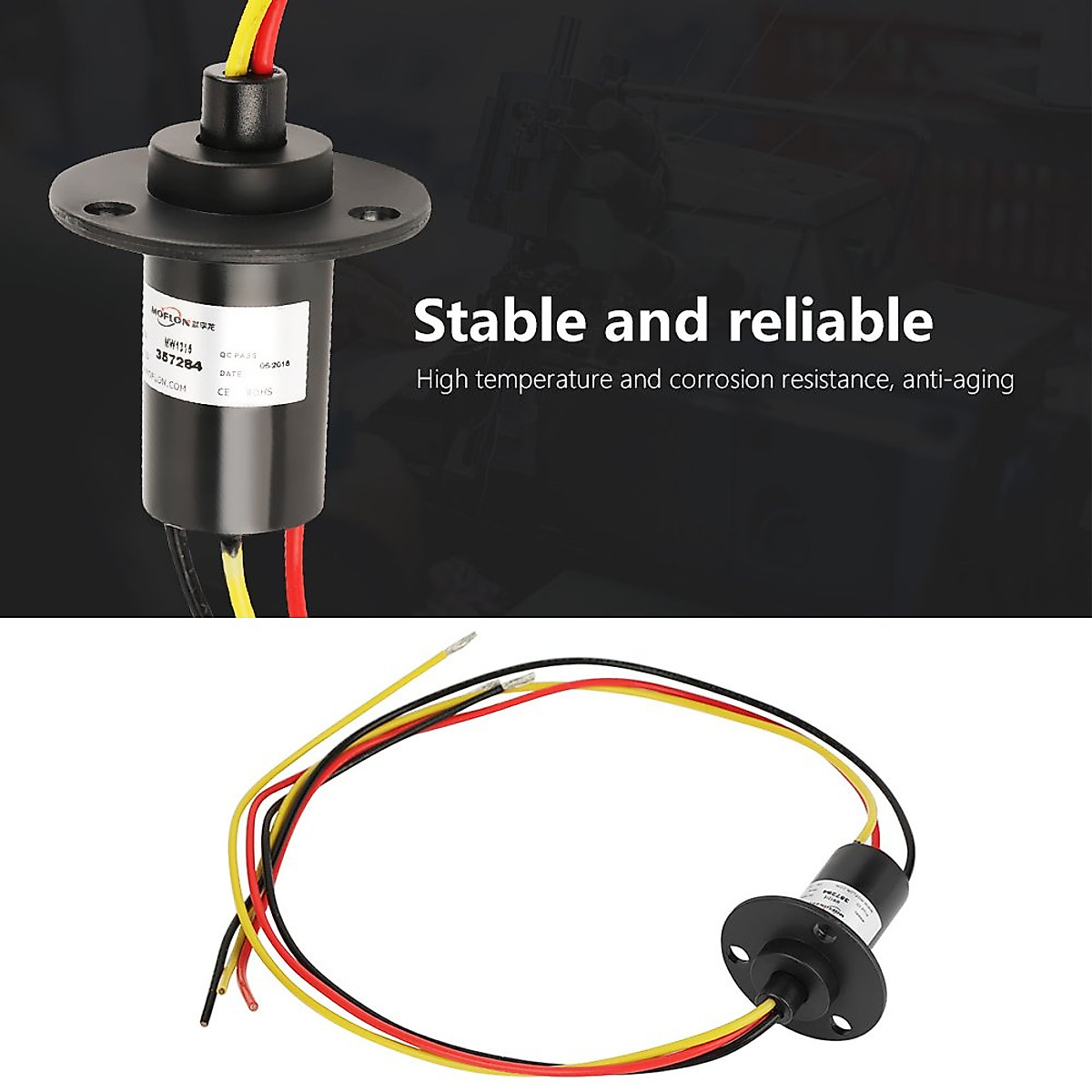 Mini Slip Ring 250RPM 15A 3 Wires 0-600V Multi-channel Transmission Anti-jamming for Wind Turbine Power Generator