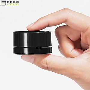 (200 Pack) 9ml Thick Black Glass Jars with Black Child Resistant Lids - UV Resistant - Storage for Oil, Wax, Lip Balm, Cosmetics - Child Proof Container