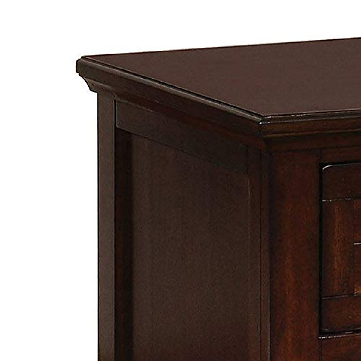 Benjara Wooden Nightstand with 1 Drawer and Open Shelf, Cherry Brown