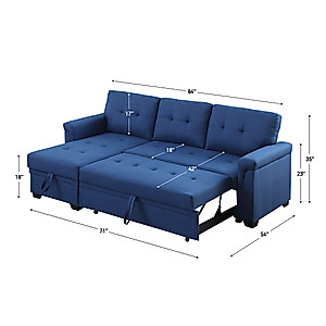 Lilola Home Lucca Sectional Sleeper Sofa - Versatile Sleeper Couch & Sofa Bed with Storage - Comfortable Couch with Storage, Small Sleeper Sofa counch