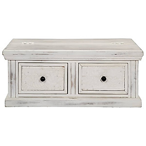 QJBSAVVA Coffee Table White 27.6"x27.6"x11.8" Solid Mango Wood,Entrance Table Tray Tables Center Table Low Table Suitable for Meeting Rooms, Reception Rooms, Offices