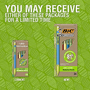 BIC Ecolutions Mechanical Pencils with Erasers, With Colorful Barrel, Medium Point (0.7mm), 96-Count Pack, Mechanical Pencils Made from 81% Recycled Plastic Excluding Leads and Erasers