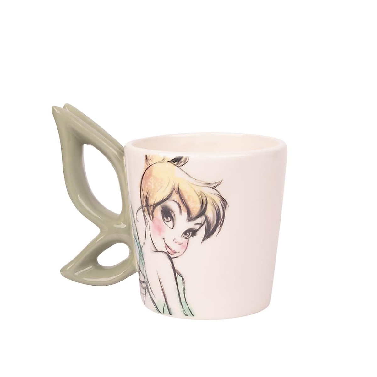 Disney Tinker Bell Winged Figural Handle Mug Kitchen Accessories | Cute Ceramic Housewarming Gifts For Men And Women And Kids | Official Licensee | 1 Set
