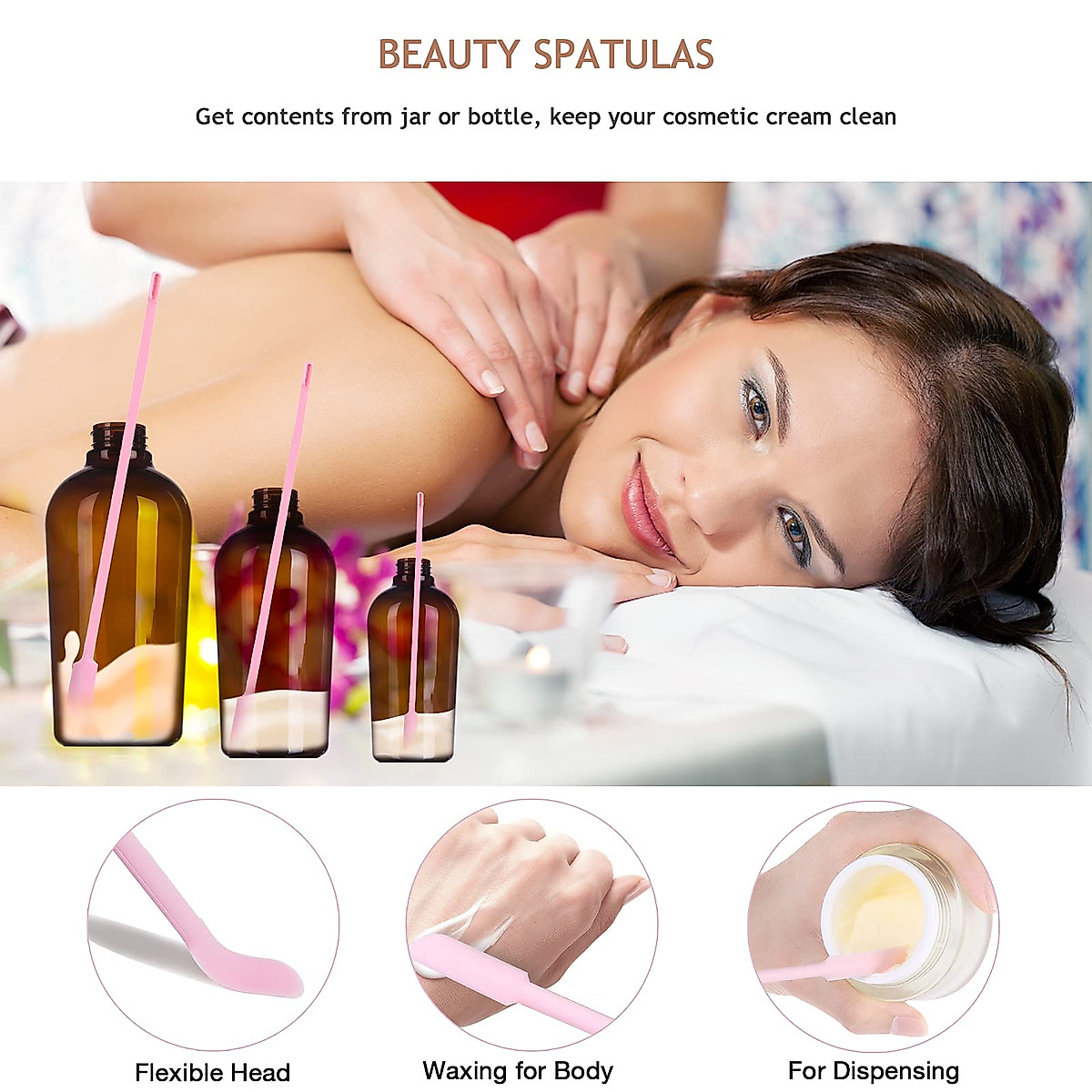 TCJJ 16PCS Silicone Wax Spatulas for Beauty Reusable Wax Sticks Hair Removal Waxing Applicators Large Small Area Scraper for Body Waxing