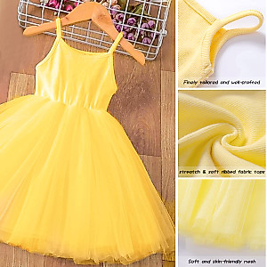 Toddler Baby Girls Tutu Dress for Kids Sleeveless Tulle Dresses Infant Party Photoshoot Size 6M-4T Yellow