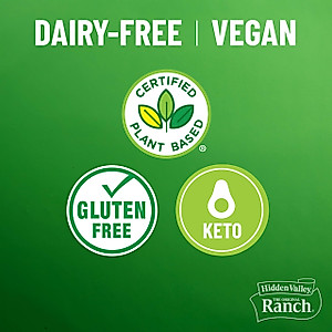 Hidden Valley The Original Ranch Plant Powered Dairy Free Ranch Salad Dressing and Topping, 12 Fluid Ounces (Package May Vary)