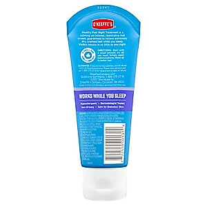 O'Keeffe's for Healthy Feet Night Treatment Foot Cream, Guaranteed Relief for Extremely Dry, Cracked Feet, Visible Results in 1 Night, 3.0 Ounce Tube, (Pack of 2)