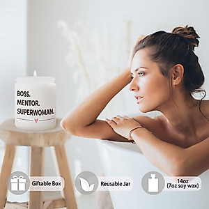 Hiipeenow Boss Gifts for Women, Handmade Natural Soy Wax Lavender Scented Candle Presents (7oz) - Boss Lady Gifts, Valentines Day Bosses Day Birthday Retirement Christmas Boss Gifts for Women Female