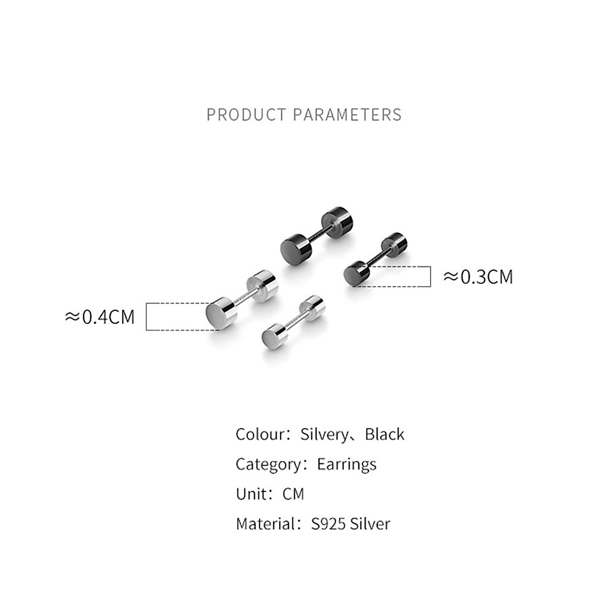 18g Tiny Dot Disc Stud Earrings for Women Men Teen Girls Cartilage S925 Sterling Silver Dainty Cute Minimalist Daith Tragus Helix Flat Screw Backs Hypoallergenic Barbell Piercing Jewelry Gifts (3mm)