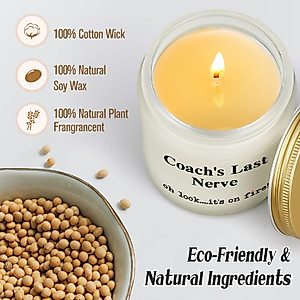 Coach Gifts for Men Women, Coach's Last Nerve Candle, Appreciation Gift for Baseball Softball Coach, Best Gift for Cheer Volleyball Swim Tennis Soccer Track Dance Coach, Funny Thank You Coach Present