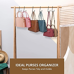 ZEDODIER 15 Pack Purse Hanger Purse Hooks for Closet, Sturdy Metal S Hooks Bag Organizer Backpack Holder, Closet Organizer and Storage, Black