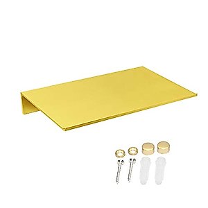 SinLoon 7.8 Inch Small Shelf in Flat Satin Aluminum Bathroom Shelf Wall Mount for Small Speaker Smartphone, Tablet, Toiletries(7.8in Gold)