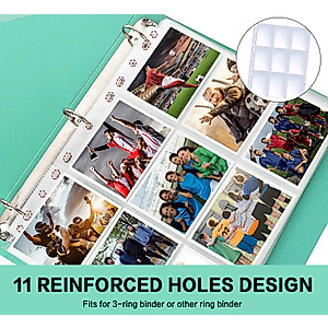 Trading Card Sleeve Pages, PANDRI 100 Pack 9 Pocket Trading Card Storage Album Pages 11 Holes Fit 3 Ring Binder