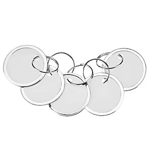 100 Pieces Metal Rimmed Key Tags Round Paper Tags with Split Rings (31mm)