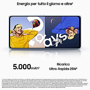 Samsung Galaxy A53 5G (128GB, 6GB) 6.5", IP67 Water Resistant, Dual SIM GSM 4G Volte Unlocked (Not Verizon Boost At&t Cricket) International Model A536E/DS (25W Charging Cube Bundle, Awesome Whitee)