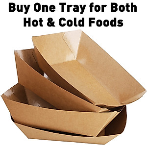 DEAYOU 250 Pack Paper Food Boats, 2 LB Paperboard Serving Basket, Food Snack Container for Party, Concession Stands