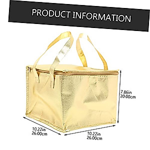 ULTECHNOVO Delivery Bag 2pcs Insulated Tote Insulated for Food Portable Cooler Collapsible Picnic Basket Cake Delivery Cake Cooler Pizza Thermal Aluminum Golden Hot Food Fold