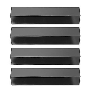 Hongso Grill Heat Plates for Brinkmann 810-3660-S, 810-2511-S, 810-2512-S, 810-8411-5, Pro Series 8300, Heat Shield for Uniflame, Backyard Grill, 15 3/8 inch Porcelain Steel Flame Tamer 4-Pack