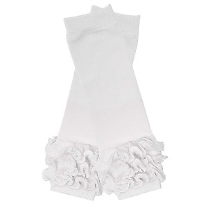 Bowbear 3 Pair Cheerful Ruffles Baby Leg Warmers, Black, White, Gray