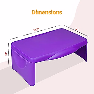 Purple Folding Lap Desk - Foldable Table for Work, Study, Gaming, Arts, Crafts, School - Collapsible Laptop Tray with Storage Compartment - Portable Writing Station for Kids, Adults