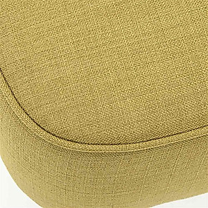 Safavieh Mercer Collection Clara Mid-Century Modern Green Retro Linen Ottoman