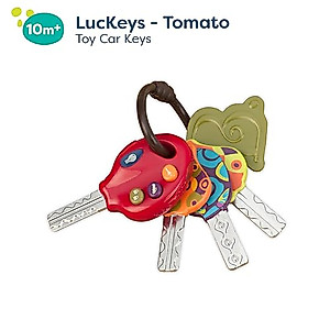 B. toys- LucKeys- Pretend Play Keys- 4 Textured Toy Keys for Babies & Toddlers – Flashlight & Car Sounds- 10 months +