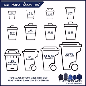 Plasticplace Black Trash Bags (50 Count): Heavy-Duty 64-65 Gallon Garbage Bags, Trash Can Liners, 1.5 Mil for Toter, Perfect Garbage Bag, 50” x 60”, Durable Can Liners