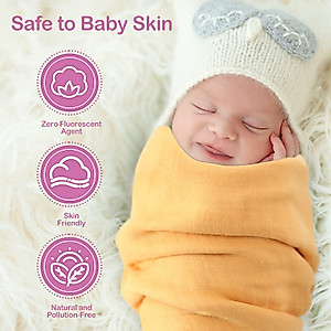 Oudain 8 Pack Muslin Baby Blankets Swaddle Soft Cotton Blankets Breathable Skin Friendly Newborn Receiving Gender Neutral Unisex Nursery Swaddling Blankets 47 x 47 Inch for Boy Girl