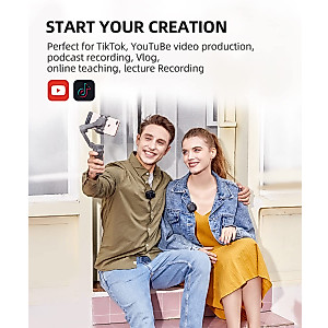 MAONO Ultra-Compact Wireless Lavalier Microphone with MFi Certified for iPhone, iPad, 2.4GHz Dual Lapel Mics with Pro Audio Chip and Mute for TikTok, Interview, Vlogging, Live Streaming(WM820 B2)