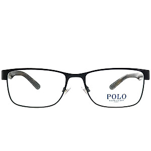 Polo Ralph Lauren PH 1157 9038 Matte Black Metal Rectangle Eyeglasses 55mm