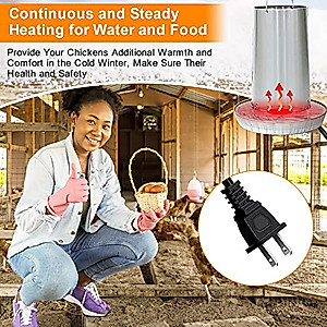 BIOGEX Chicken Water Heater, Pet Water Heater Base, 120V 35W Silicone Heated Pad with 67 Inches Power Cord for Bird, Cats, Dogs, Ducks, Chicken Water Heater for Winter, Safety (UL Certified)