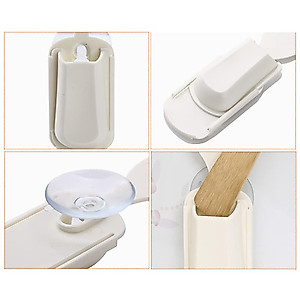 AKOAK 1 Pack Rice Spoon Stand, Plastic Cooker Spoon Organizer, Wall Mounted Household Kitchen/Bathroom Accessory Finishing Rack