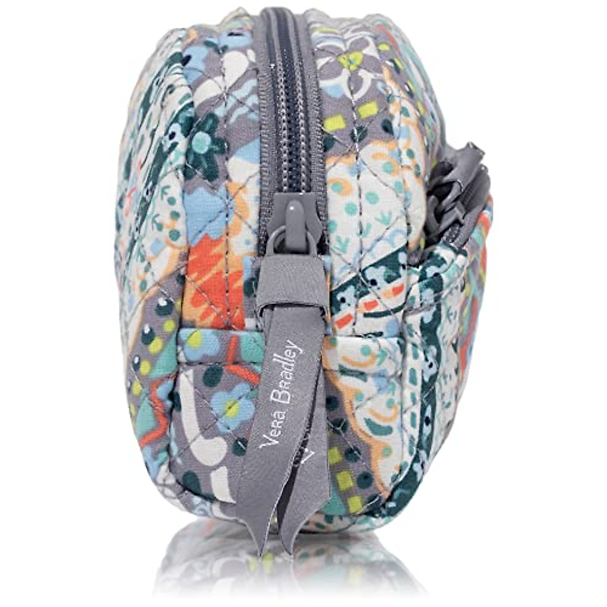 Vera Bradley Women's Cotton Mini Cosmetic Makeup Organizer Bag, Citrus Paisley - Recycled Cotton, One Size