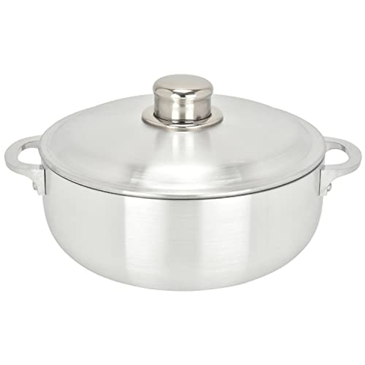 ALUMINUM CALDERO STOCK POT by Chef Pro, Durable Aluminum, Superior Cooking Performance for Even Heat Distribution, Perfect For Serving Large/Small Groups, Riveted Handles, Commercial Grade, 3.8 Quart