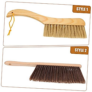 TOBBOMEY 2pcs Kitchen Carpet Cleaner Brush Carpet Brush Handheld Broom Brush for Cleaning para Limpiar Dust Collector for Home Hand Brooms Sweeper Broom Duster Cleaning Brush Wooden