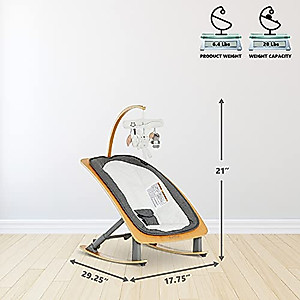 Evolur Tory 2-in-1 Rocker & Chair in Gray, Normal, Mentioned in The Attached Sheet