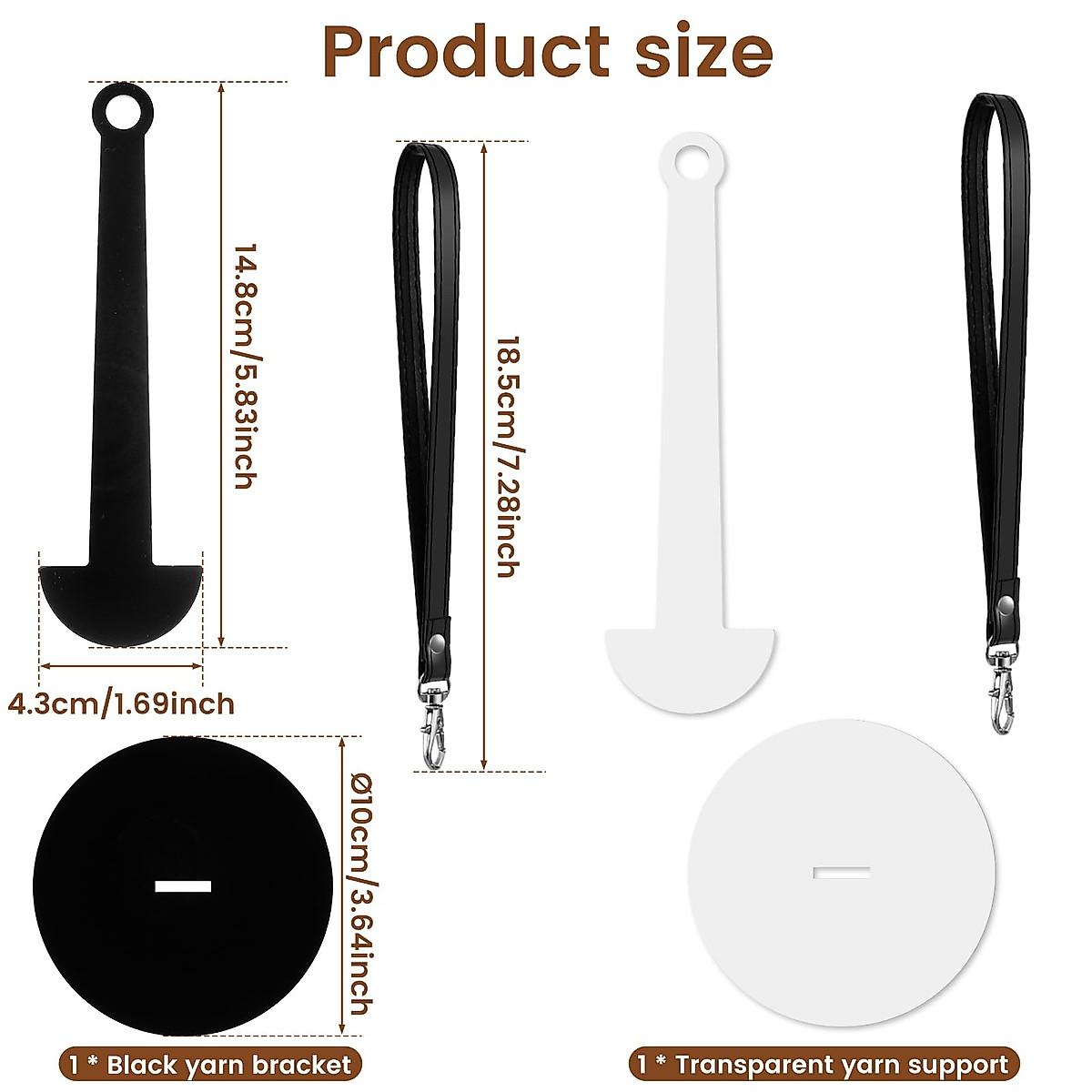 NEMTMCUA 2Pcs Wrist Yarn Holder Portable Acrylic Mini Yarn Minders Wrist Pendant Yarn Ball Holder Crochet Wrist Holder String Dispenser with Wrist Strap Lightweight Wrist Yarn Ball Holder for Women