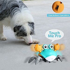 Crawling Crab Sensing Escape Toy, Tummy Time Baby Toy with Music& Lights, Interactive Kids Infant Learning and Entertainment Fun Toy Birthday Christmas, Green